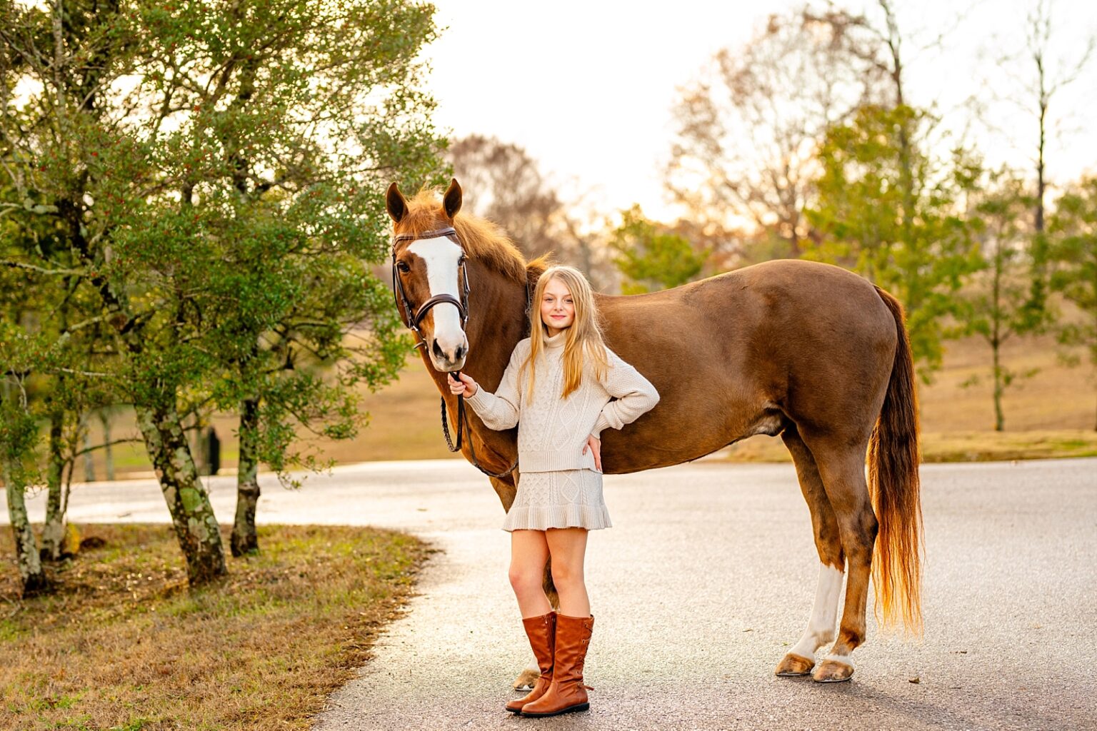 Olivia and Pumpkin - Equestrian Family Photo